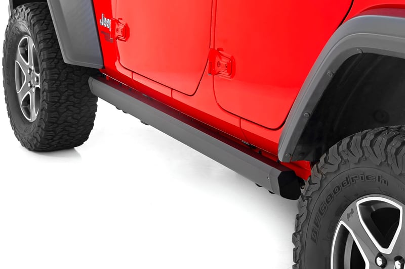 Power Running Boards Dual Electric Motor 4 Door Jeep Wrangler JL 18 24 Rough Country